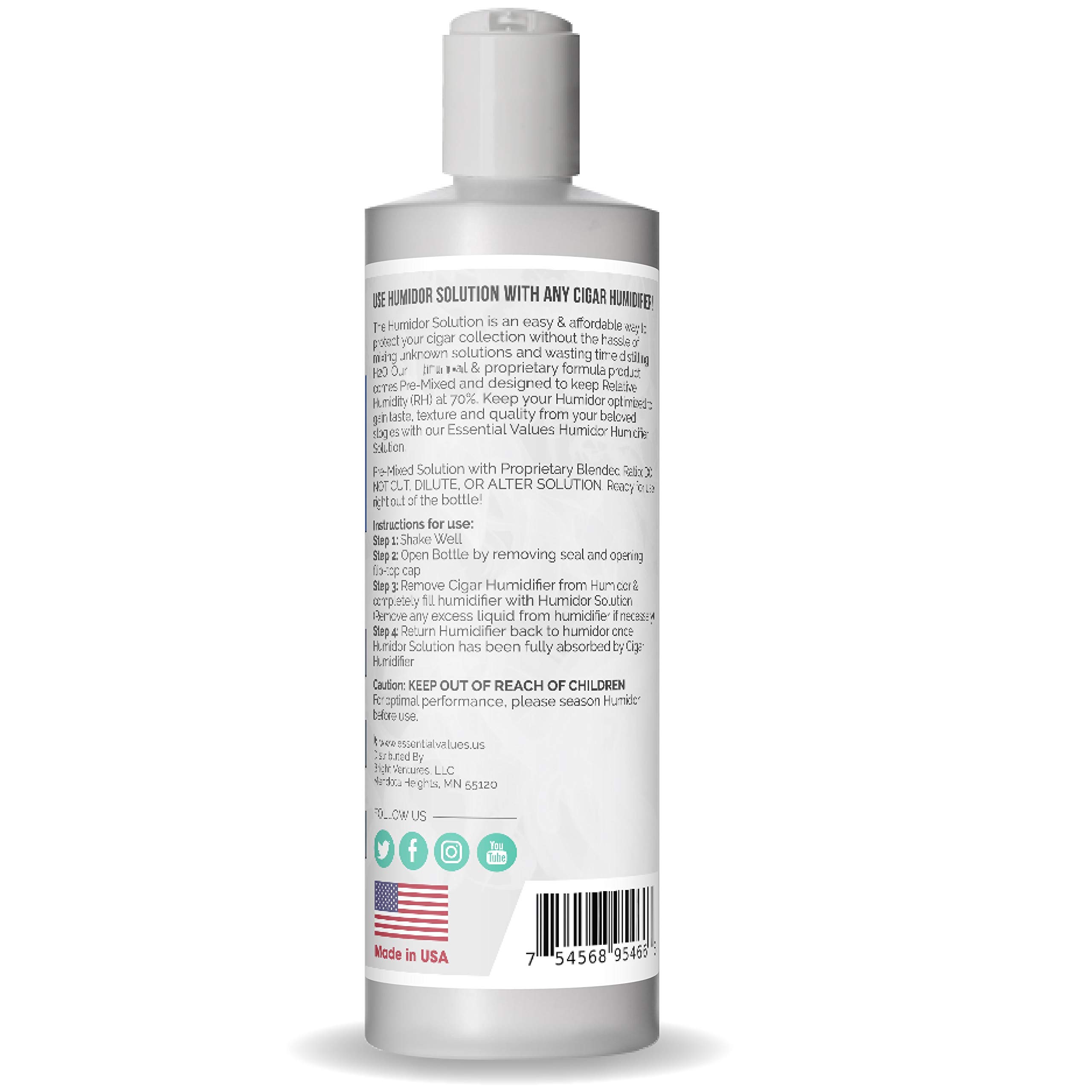 Humidor Solution Propylene Glycol Solution (PG Solution) For Humidifiers By Essential Values. Humidor Accessories and Supplies (16 Fl Oz (Pack of 1))