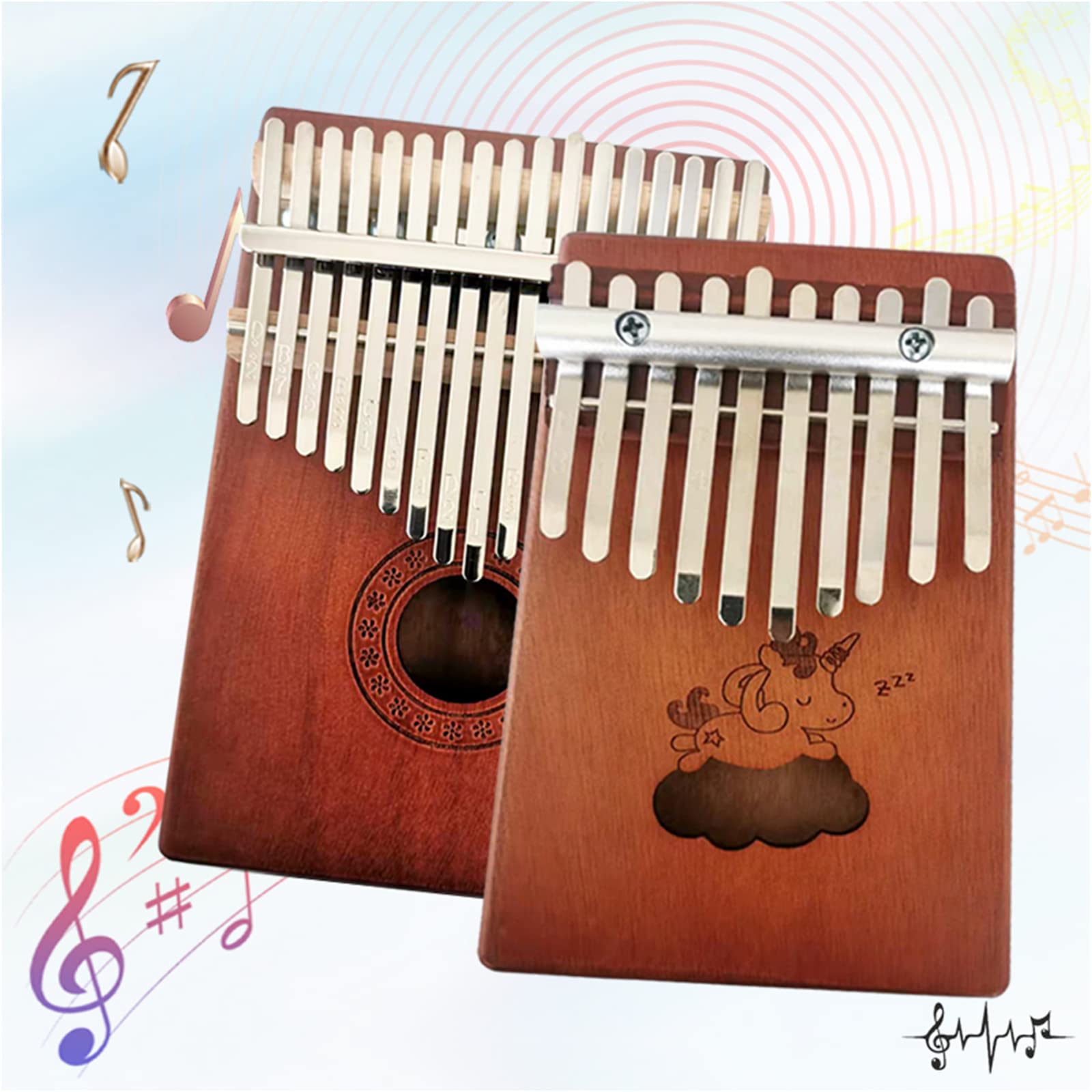 Kalimba 17 Key, Portable Thumb Piano, 10-17 Set Combination, Gift for Beginners, Enthusiasts (10-17 Two)