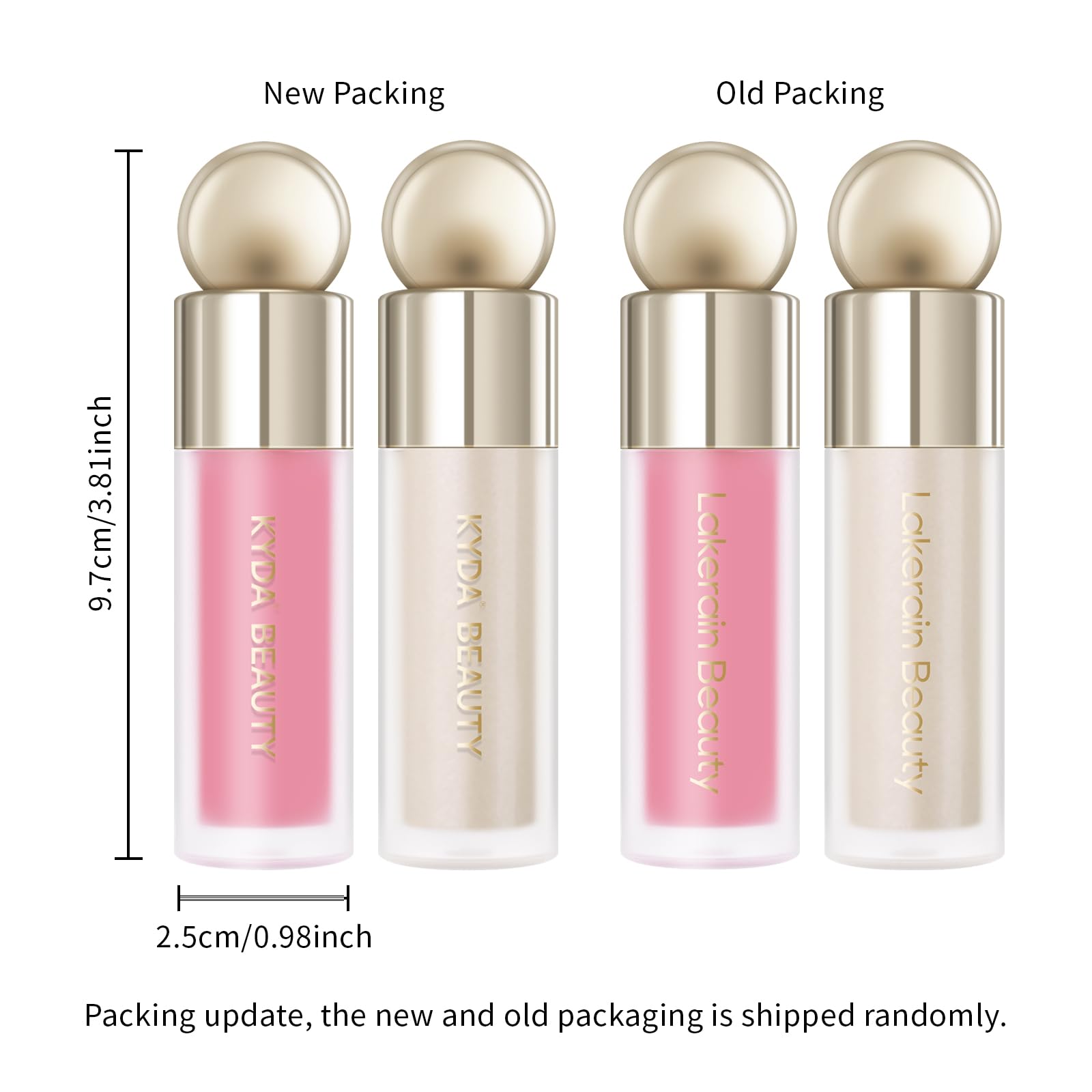 KYDA 2 Colors Liquid Blush and Highlighter, Natural Matte Face Blush High Glossy Liquid Illuminator, Silky Lightweight Blendable, Cool Pink & Champagne