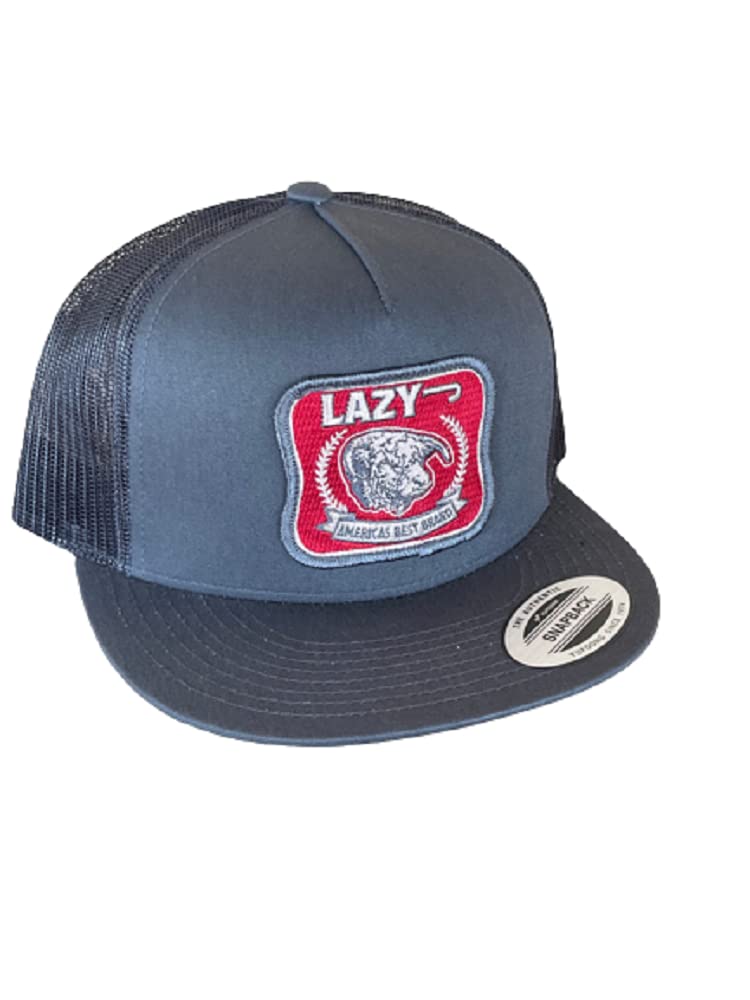 Lazy J Ranch Wear Charcoal & Charcoal 4" America's Best Baseball Cap Baseball Hat White