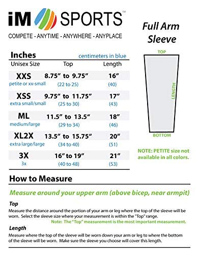 iM Sports LONG DRIVER Golf Sun Sleeves + Blocks 98% UV + Compression + Made in USA - Neon Green - X-Large/XX-Large - Pair