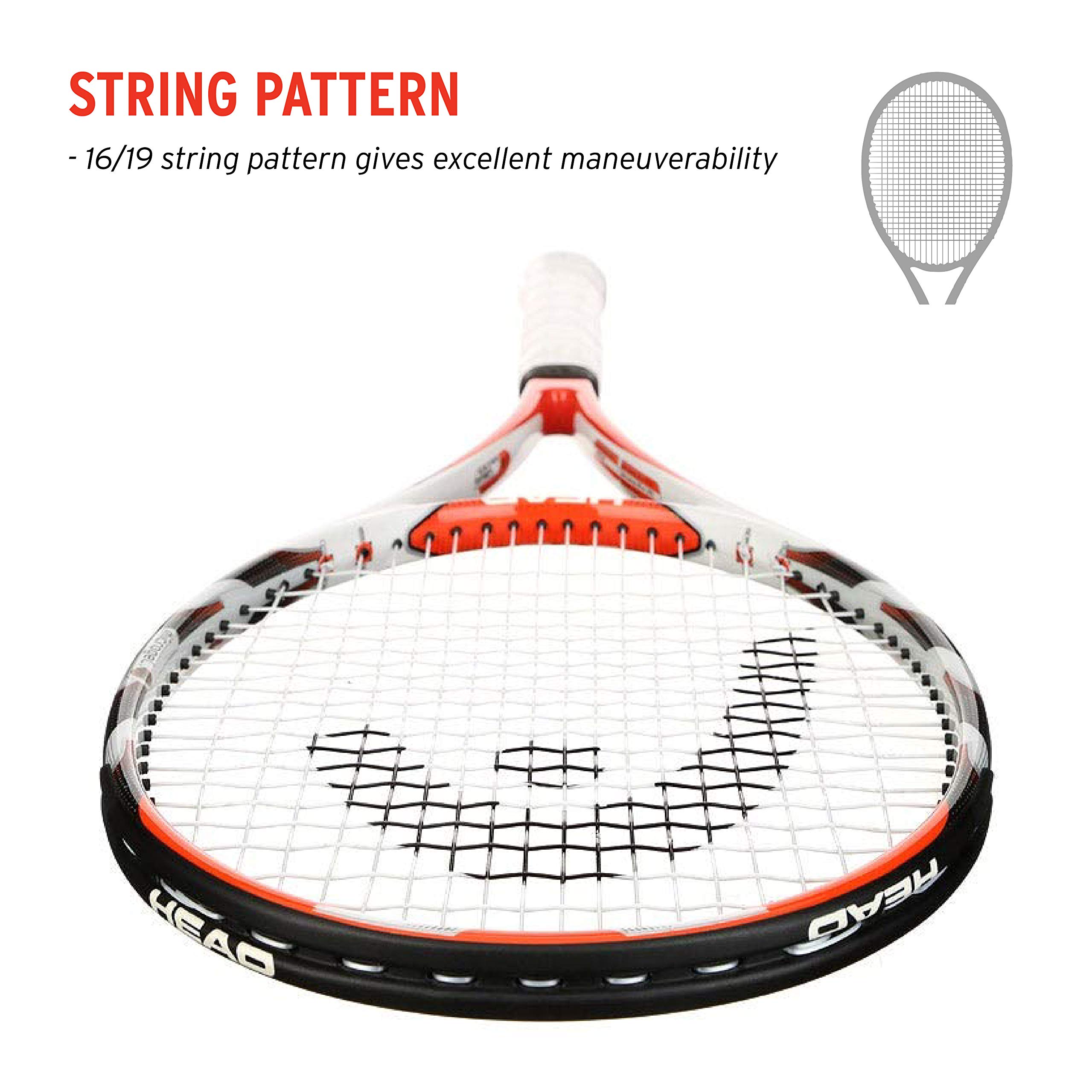 Head MicroGel Radical MP Tennis Racquet - Pre-Strung 27 Inch Intermediate Adult Racket - 4 3/8 Grip