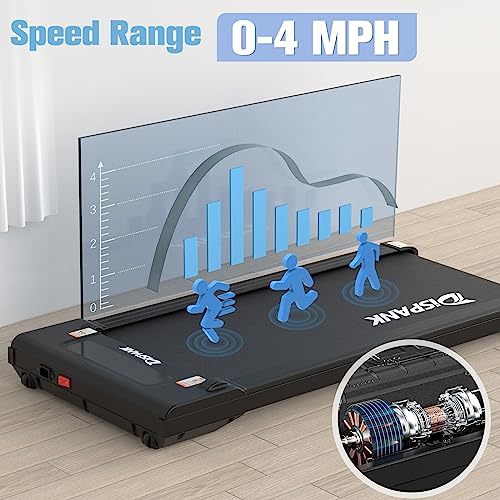 Under Desk Treadmill DISPANK 2 in 1 Walking Pad, Walking Treadmill for Home and Office, Small Treadmill Installation-Free with Remote Control and Large LED Dispaly for Jogging and Running