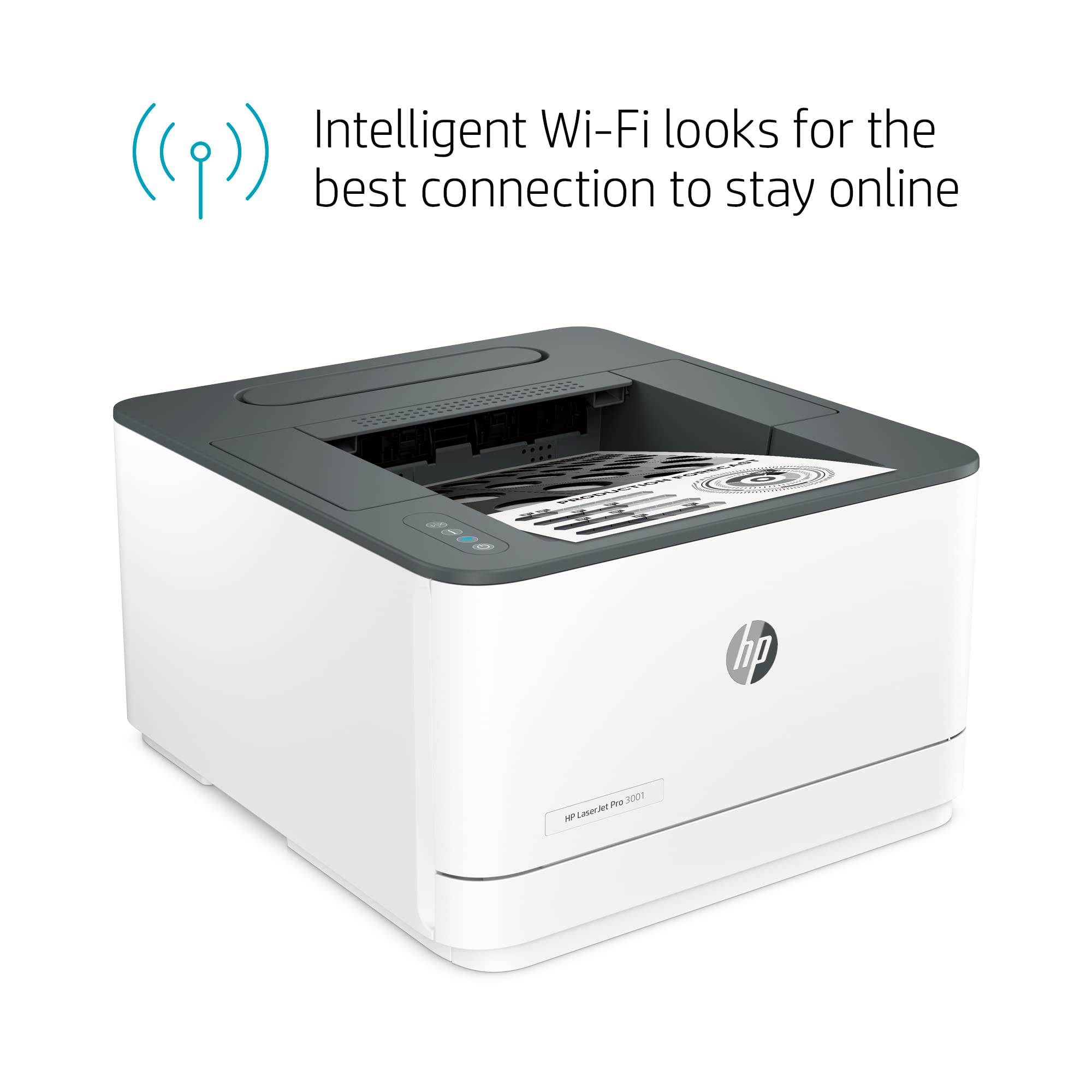 HP LaserJet Pro 3001dwe Wireless Black & White Printer with HP+ Smart Office Features (Renewed)