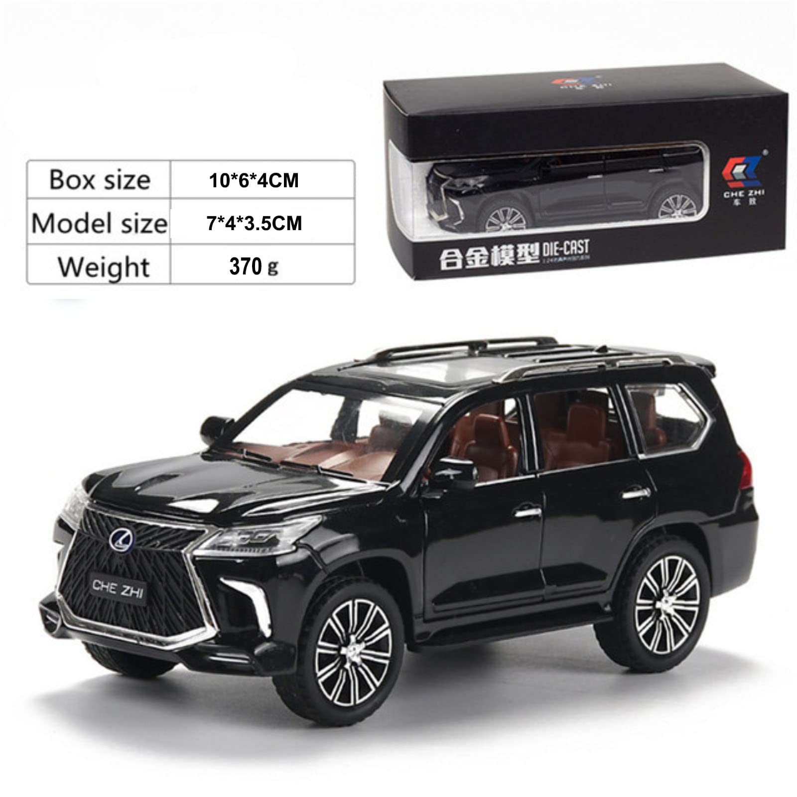 Lexus LX570 1/32 Off-Road SUV Car Model, Alloy Pull Back diecast Metal Toy with Sound Light 6 Open Doors for Kids Boy Girl Gift(Blue)