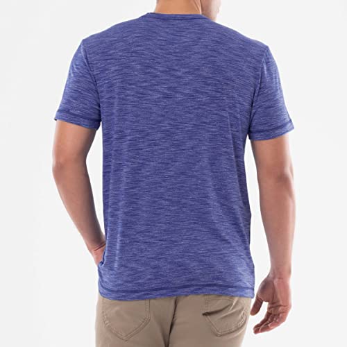 Lee Men's Quick Dry Short Sleeve Tee, Navy Blue Heather, Small