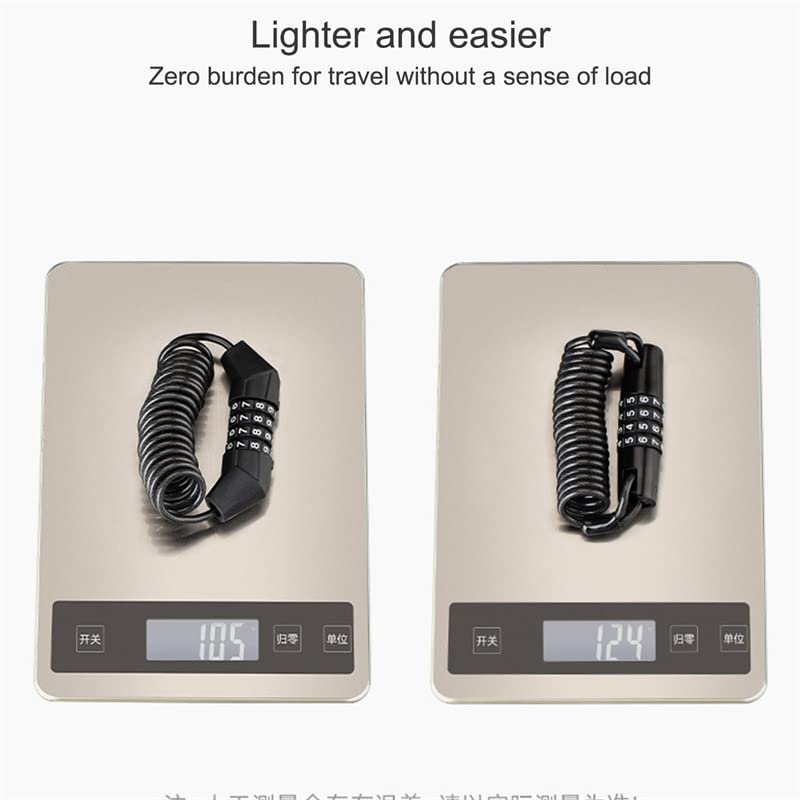 Mini Bicycle Cable Lock 4 Digit Helmet Lock Chain Backpack Password Lock Accessories Mini Cycling Combination Bicycle Cable Lock for Travel Luggage Locks Helmet Lock