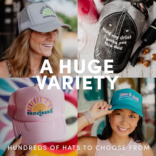 KATYDID Hold My Drink I Gotta Pet This Dog Baseball Cap - Trucker Hat for Women - Stylish Cute Ball Cap Gray Black