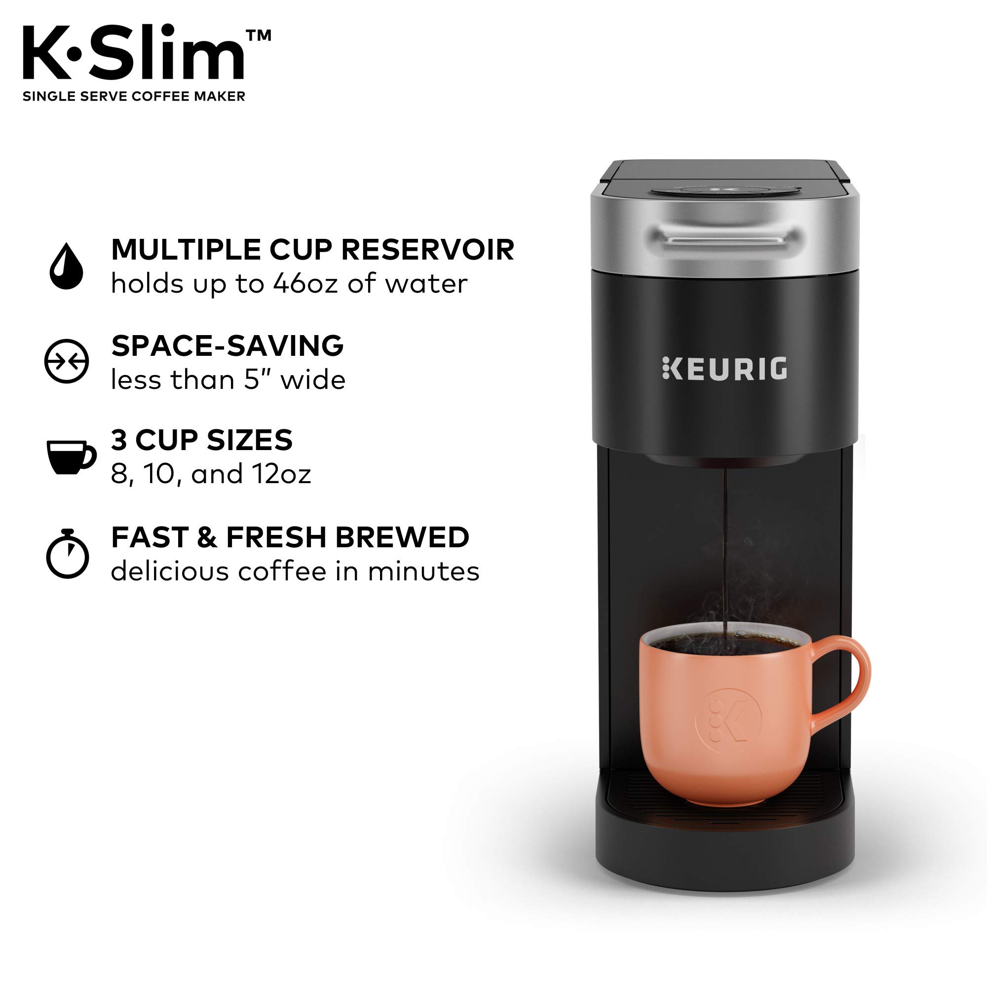 Keurig K-Slim Maker with Newman's Own Organics Newman's Special Blend, 32 Count