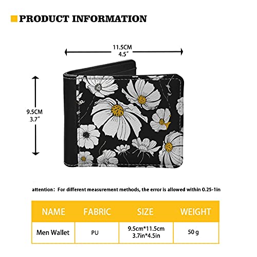 LedBack American Flag Deer Print Men's PU Leather Bifold Wallet Card Case Holder Money Organizers