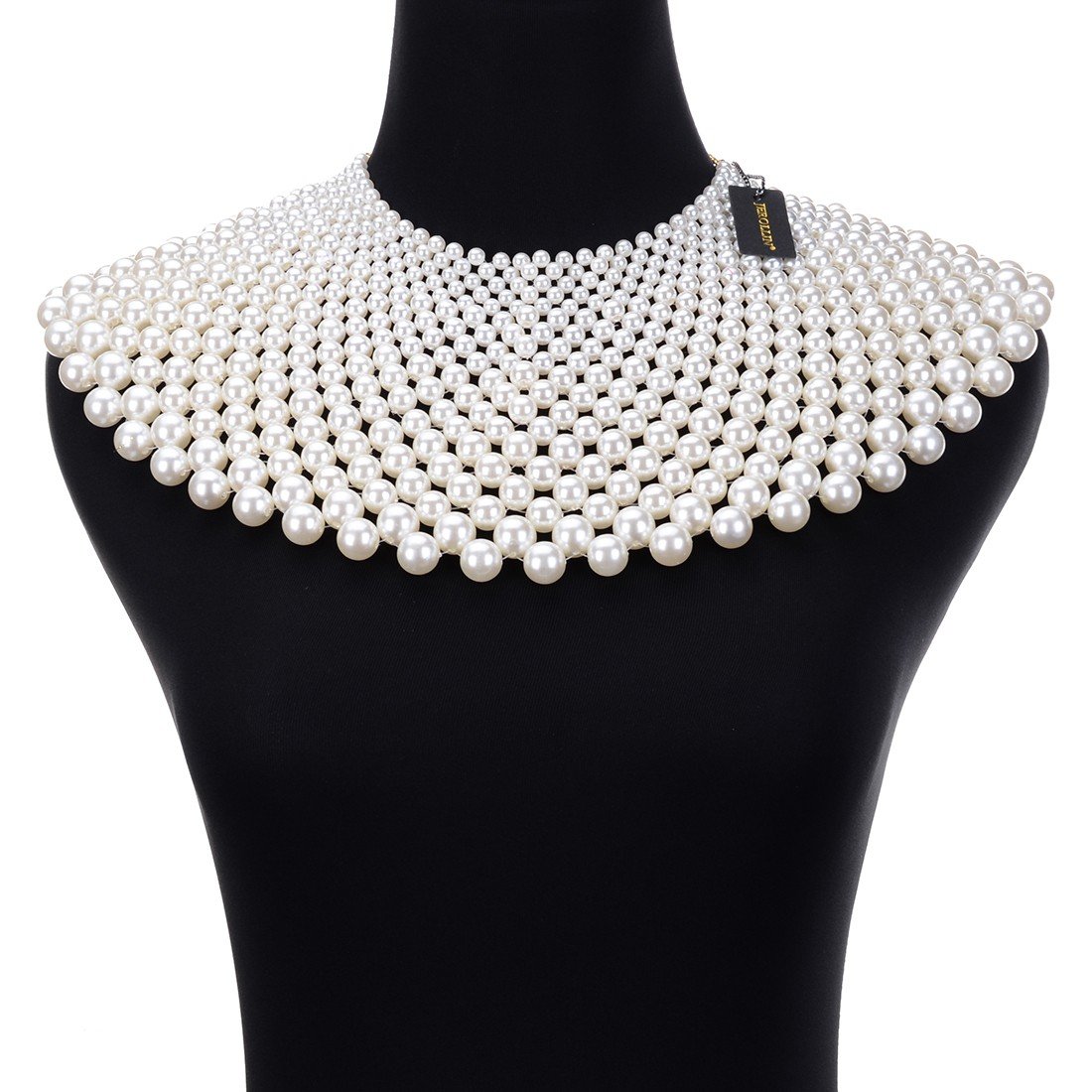 Jerollin Chunky CCB Resin Beads Chain Choker Statement Necklace Women Fashion Jewelry White