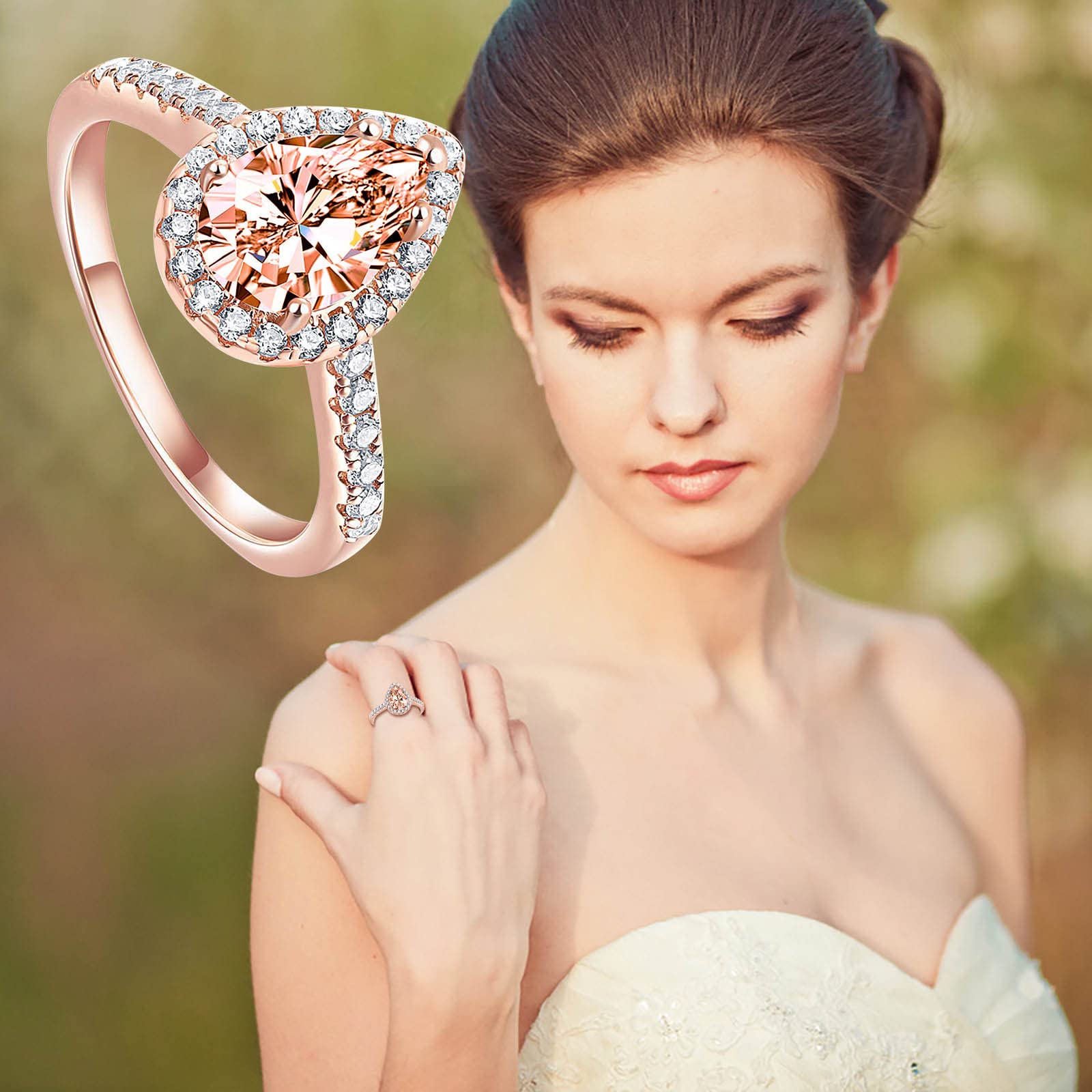 Luxury Round Cut Zircons Ring for Women Full Diamond Dazzling Ring Engagement Wedding Rings Jewelry