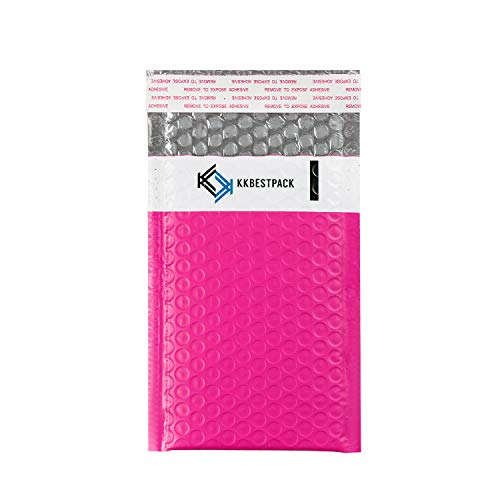 KKBESTPACK Poly Bubble Mailers 4x7 Inch Self Seal Padded Envelopes #000 Pink, Pack of 50 (ZZ47BP)