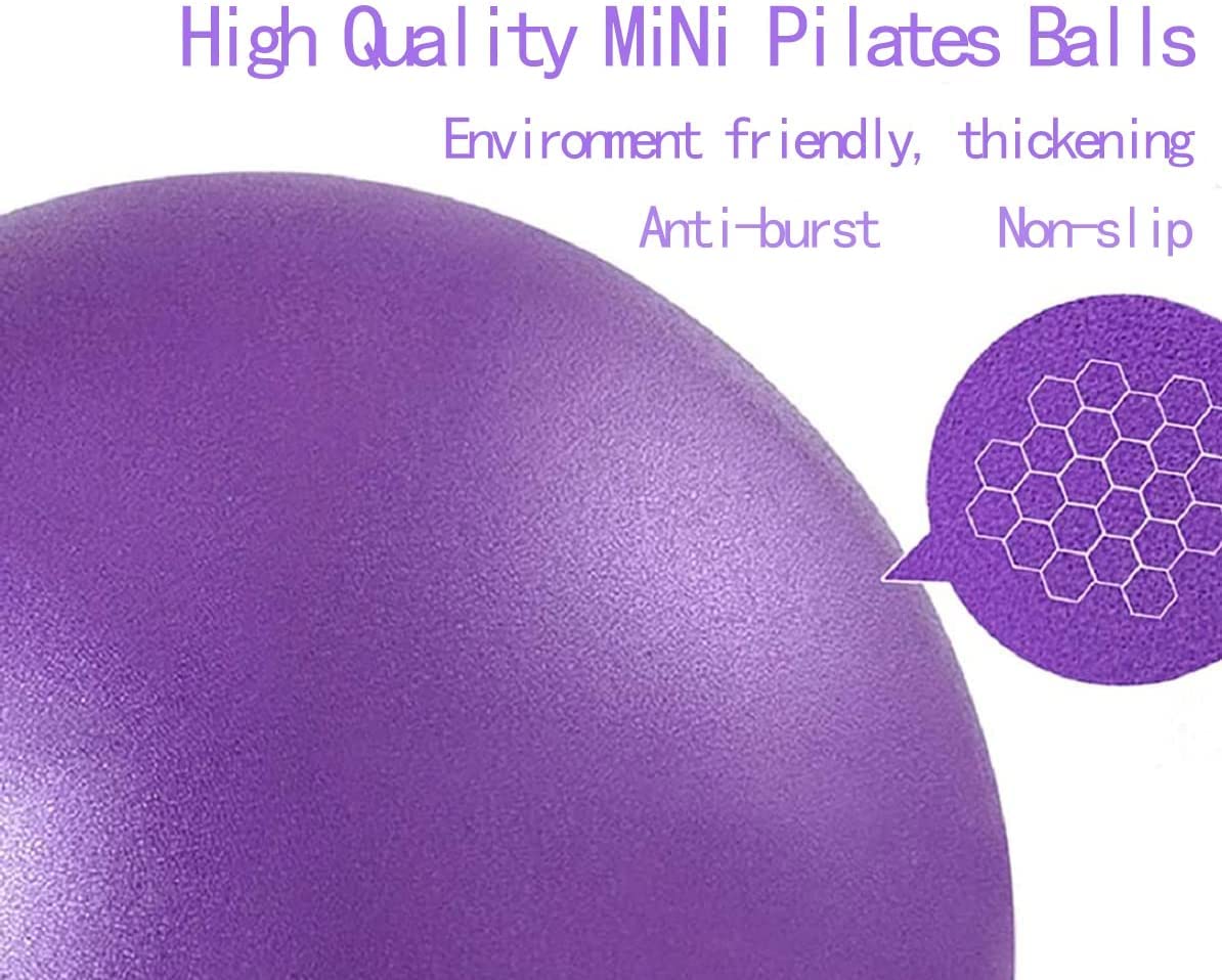 Mini Pilates Exercise Yoga Ball, 8 Inch Small Inflatable Exercise Yoga Ball,Core Training and Physical Therapy Equipment, Improves Balance for Home & Gym & Office with Pump(Pink)