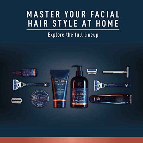 King C. Gillette Shave and Edging Razor for Men, 5 Premium Blades with Precision Trimmer, Gift Set Ideas for Him/Dad