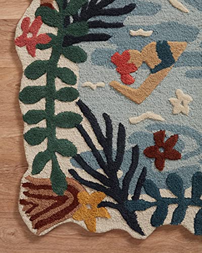Justina Blakeney x Loloi Optimism Collection OPT-02 Ocean / Multi 18" x 18" Sample Rug
