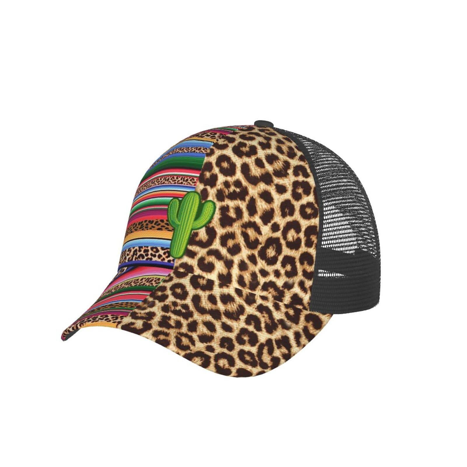 Mowbrou Leopard Print Baseball Cap for Men Women Adjustable Mesh Vented Unisex Trucker Hat Fashion Dad Caps