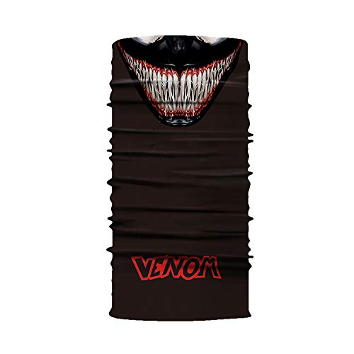 jiazery QZ Unisex Multi Functional 50+ UV Protection Face Mask Skull 3D Printed Balaclava Headwear(Venom)