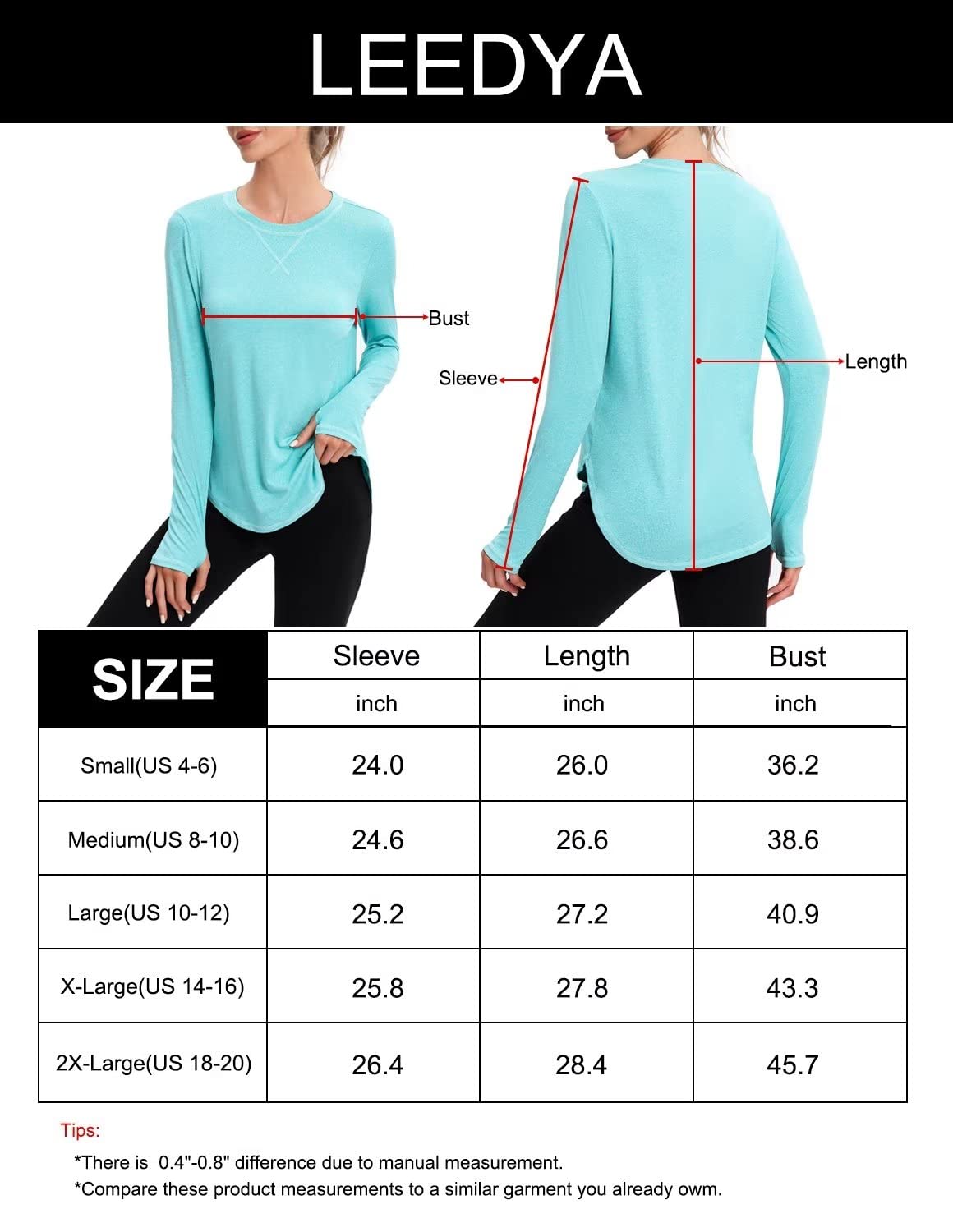 LEEDYA Women's Long Sleeve Workout Shirts Loose Active Tops Sports Gym Exercise T-Shirts Thumb HoleBlack M