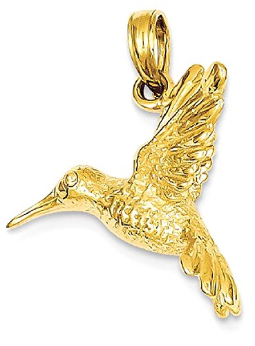 IceCarats 14K Yellow Gold Hummingbird Necklace Bird Pendant Charm Only