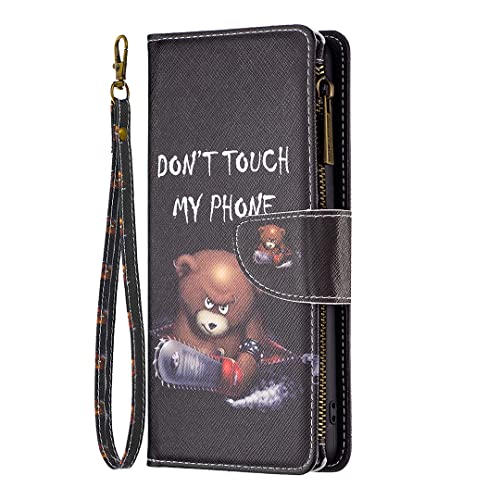 YEALLY Zipper Cover Case for Infinix Smart 6 Case PU Leather Wallet Case Pouch Bag, Coin Purses, Money Pocket Large Capacity 9 Card Slots, Stand-View & Flip Picture Frame, Style 5