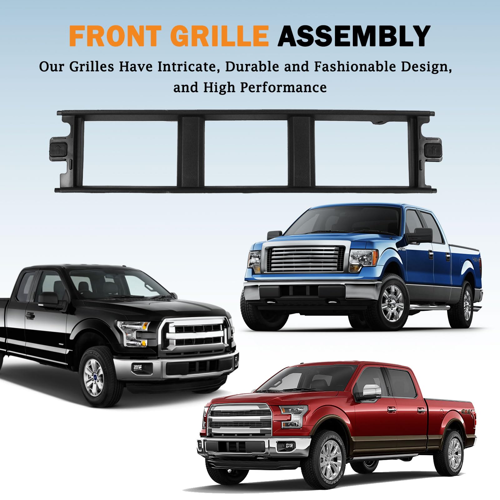 KARPAL Front Bumper Lower Center Cover Compatible With 2018-2020 Ford F-150 3.3L 5.0L JL3Z17B968AB
