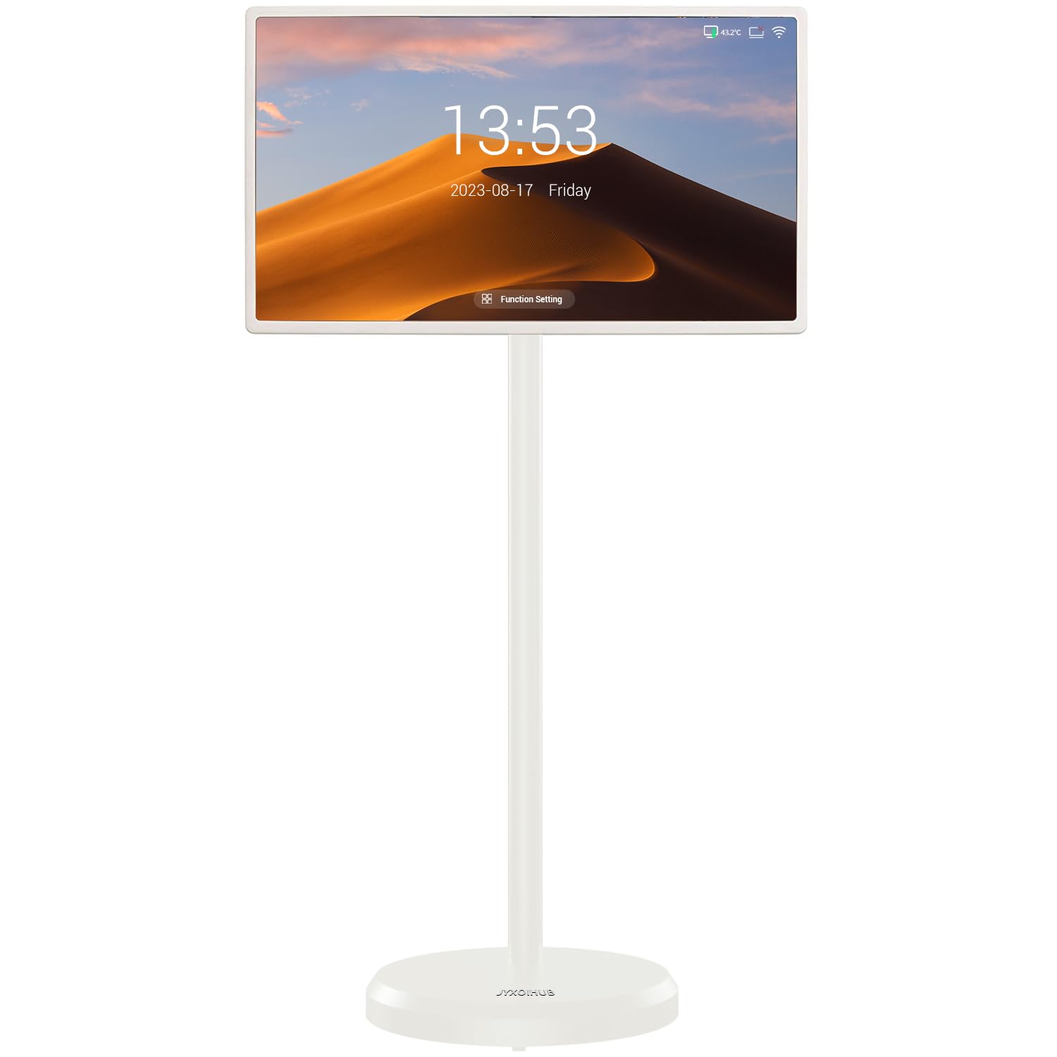 JYXOIHUB 22 Inch 1080p Portable Touch Screen Monitor, RollableTablet TV with Android(Support Google Store), Wireless TV on Wheels Touchscreen Built-in Battery(4-6H), Full Swivel Rotation