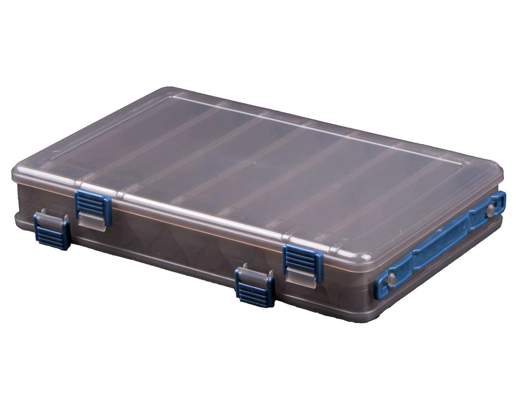 Kaseoutdoor Fishing Tackle Boxes, Double Sided Tackle Storage Tray with Handle, 3 Packs Plastic Fishing Lure Bait Organizer Case Container (16-Compartment Double-sided), Clearx2 + Brownx1