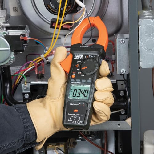 Klein Tools CL440 Clamp Meter, HVAC Meter with TRMS Tests AC/DC Voltage, AC Current, Temperature, DC micro amps, More