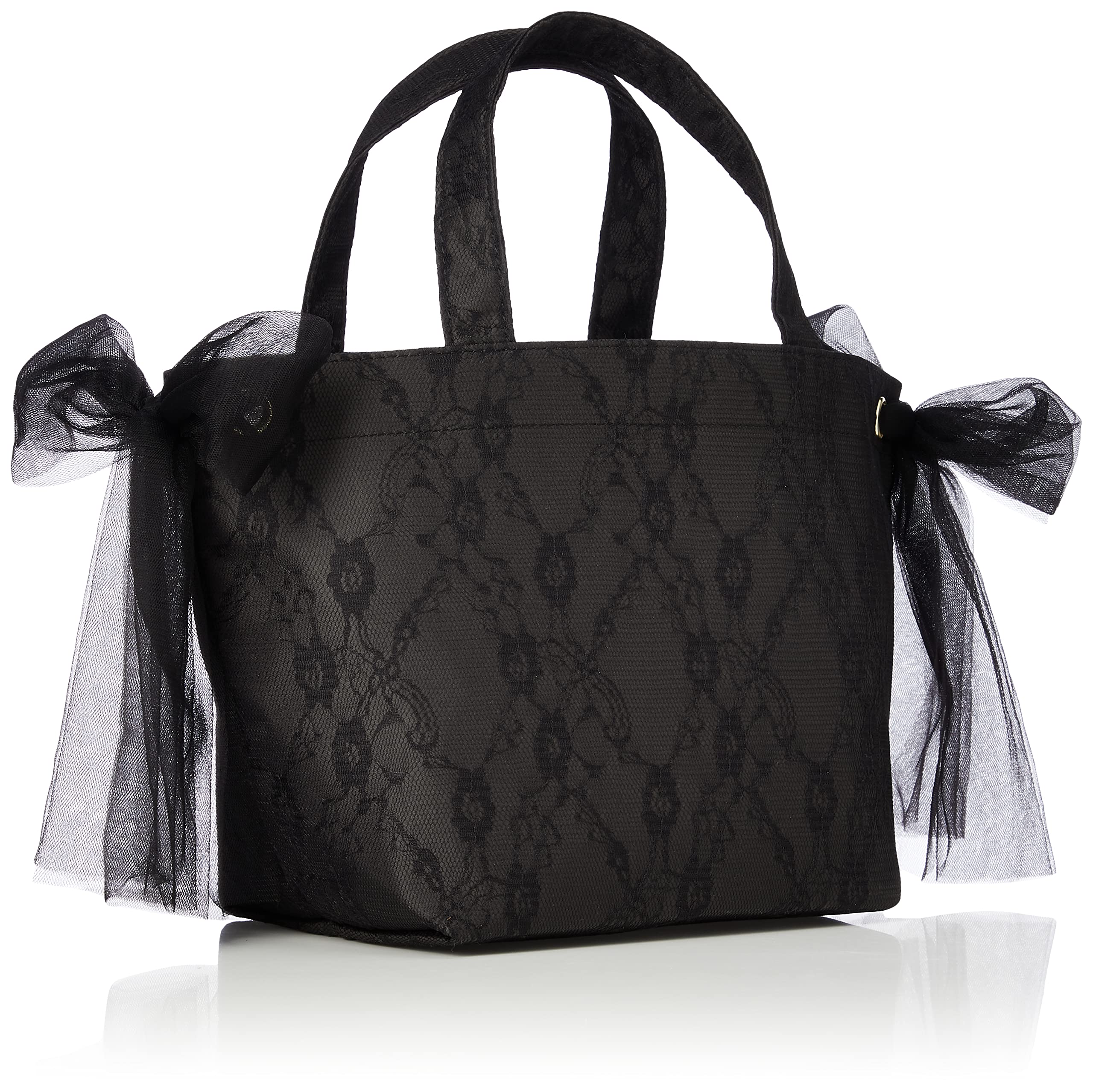 Maison de Fleur 8A14F0J3600 Women's Side Tulle Ribbon Tote Bag, Black