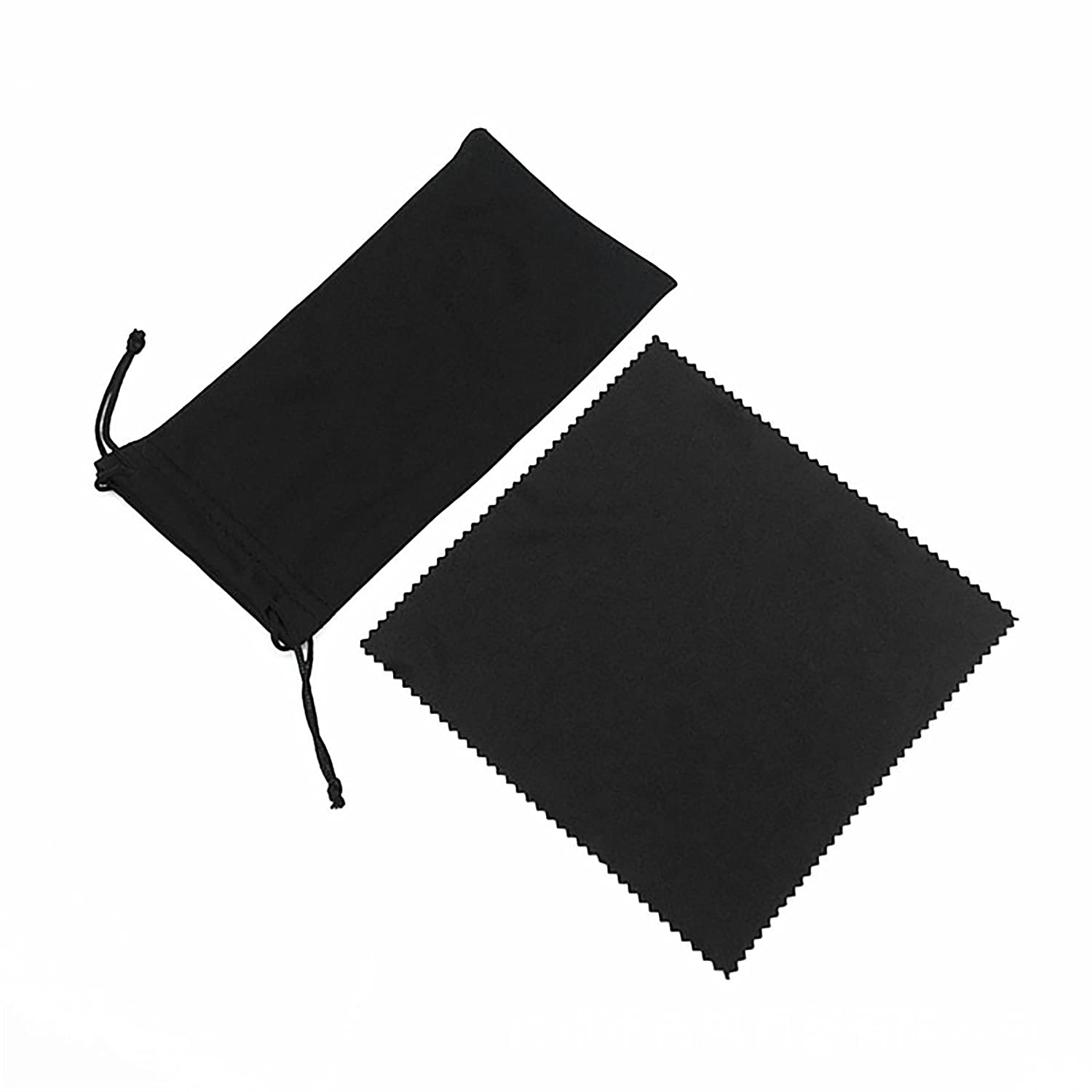 JOOTUEPO 50 Pieces Microfiber Case Pouch Bag Glasses Sunglasses Case Quality Soft,with 2 Pieces Cloth, 9.4 x 3.6 x 2.4 inches