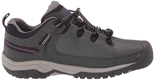 KEEN Targhee Low Height Waterproof Hiking Shoes, Magnet/Tillandsia Purple, 4 US Unisex Big Kid
