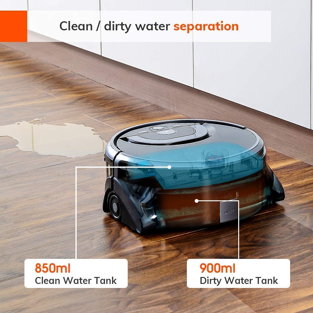 ILIFE Shinebot W400 Floor Washing Scrubbing Robot for Hard Floor, Dual 0.9L Water Tank (Renewed)