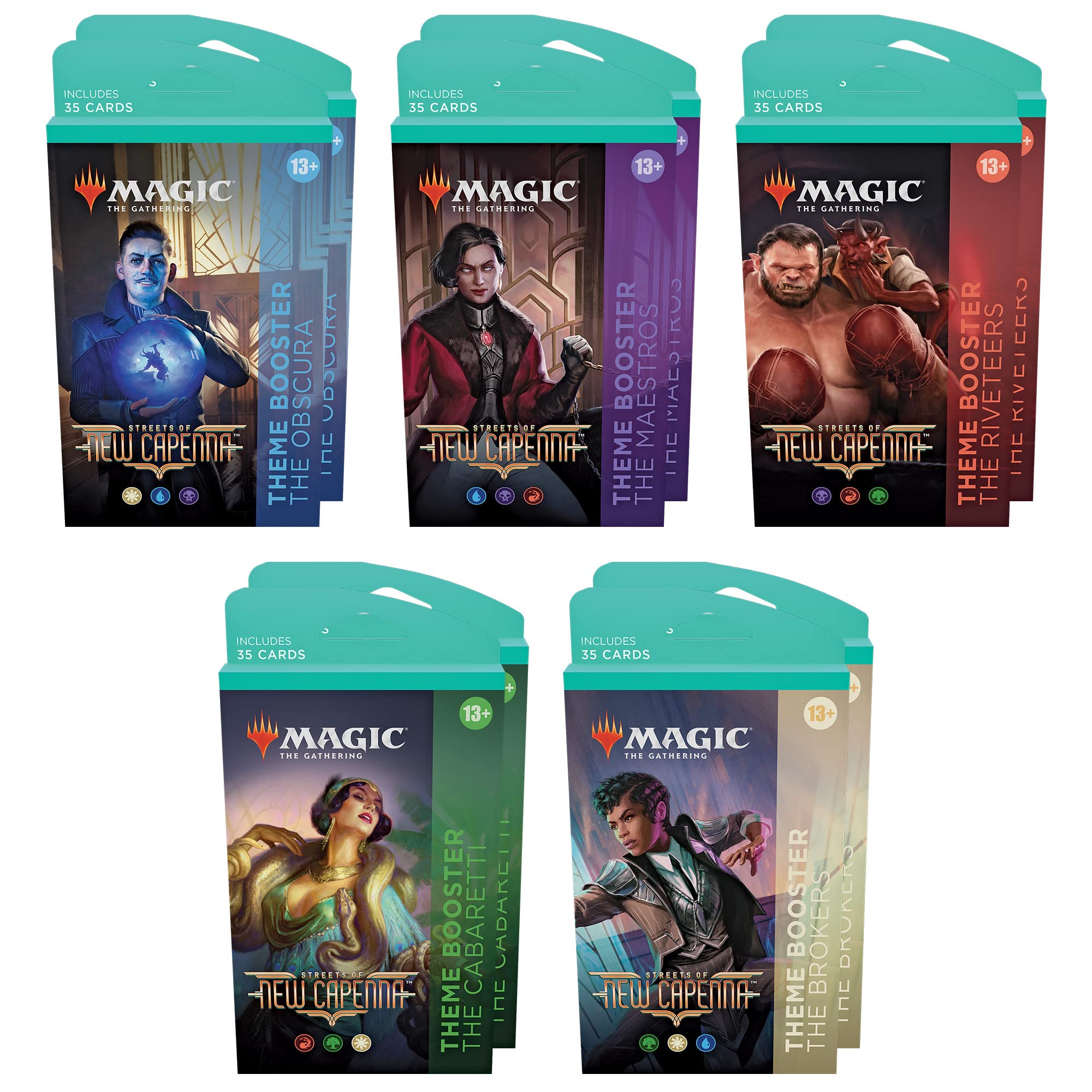 Magic The Gathering Wizards of The Coast Streets of New Capenna Theme Booster Display (10) English