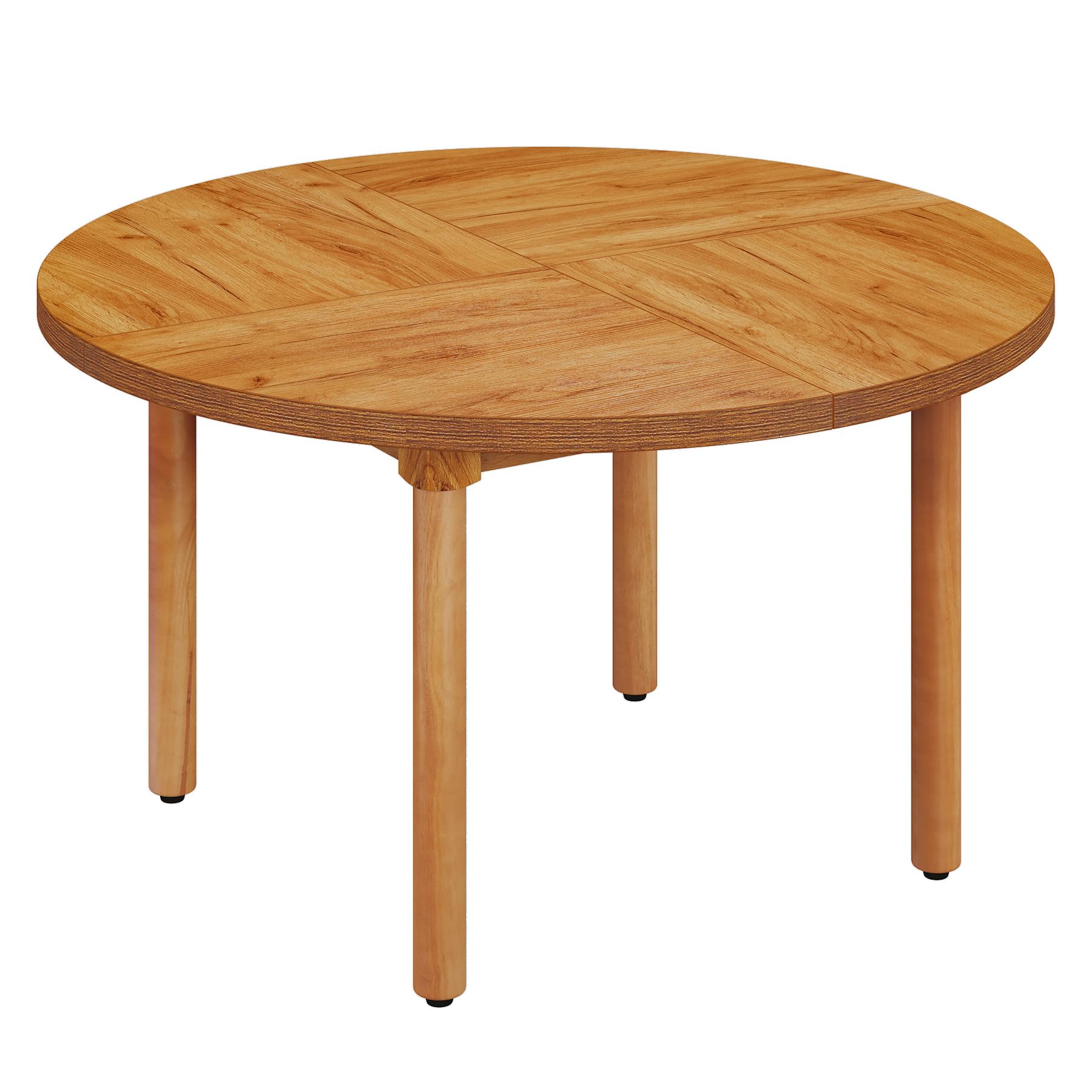 Tribesigns 47-Inch Wood Dining Table for 4, Farmhouse Round Kitchen Table with Sturdy Solid Wood Legs, Large Dinner Table Kitchen & Dining Room Furniture