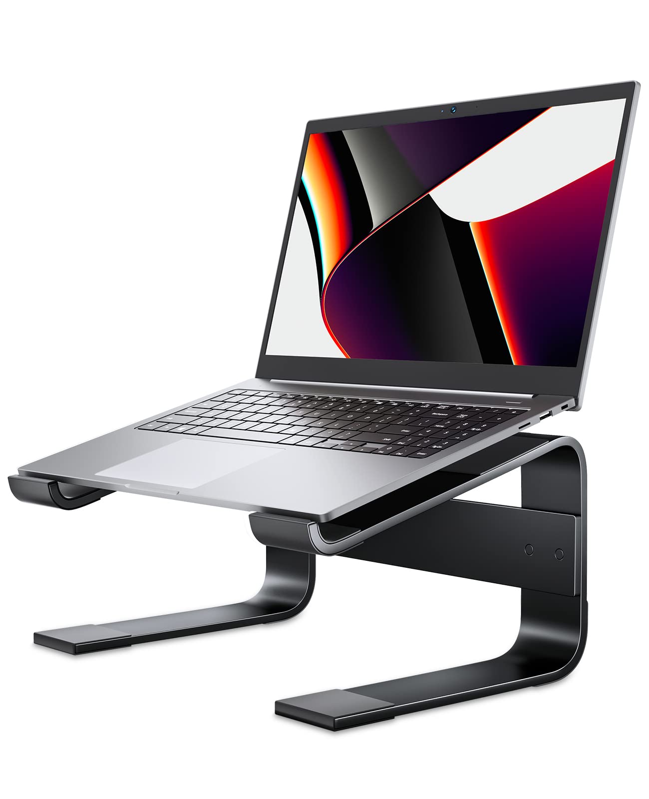 Laptop Stand for Desk, So-qool Series Computer Stand Aluminum MacBook Stand, Ergonomic Laptop Holder Compatible with MacBook Air Pro, Dell, HP, Lenovo10-17 Laptops, Work from Home Laptop Riser Black