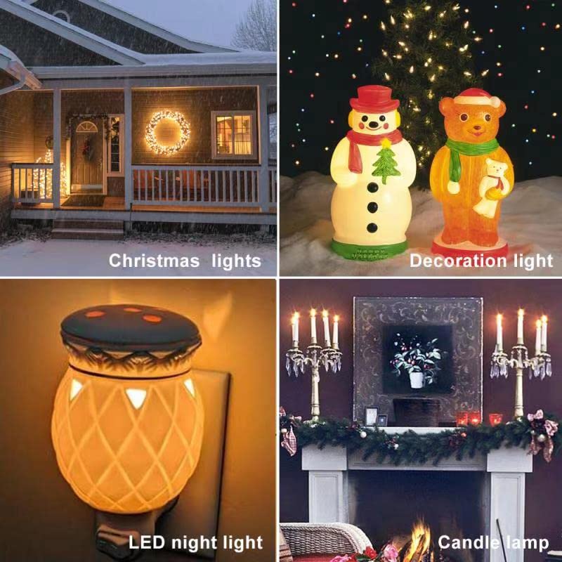 LED Night Light Bulb, C7 E12 LED Bulbs Candelabra Light Bulbs, 0.6 Watt Equivalent 7W Incandescent Bulb, Warm White 2700K, Window Candles & Chandeliers Replacement Bulb, 6 Pack, Halloween Christmas