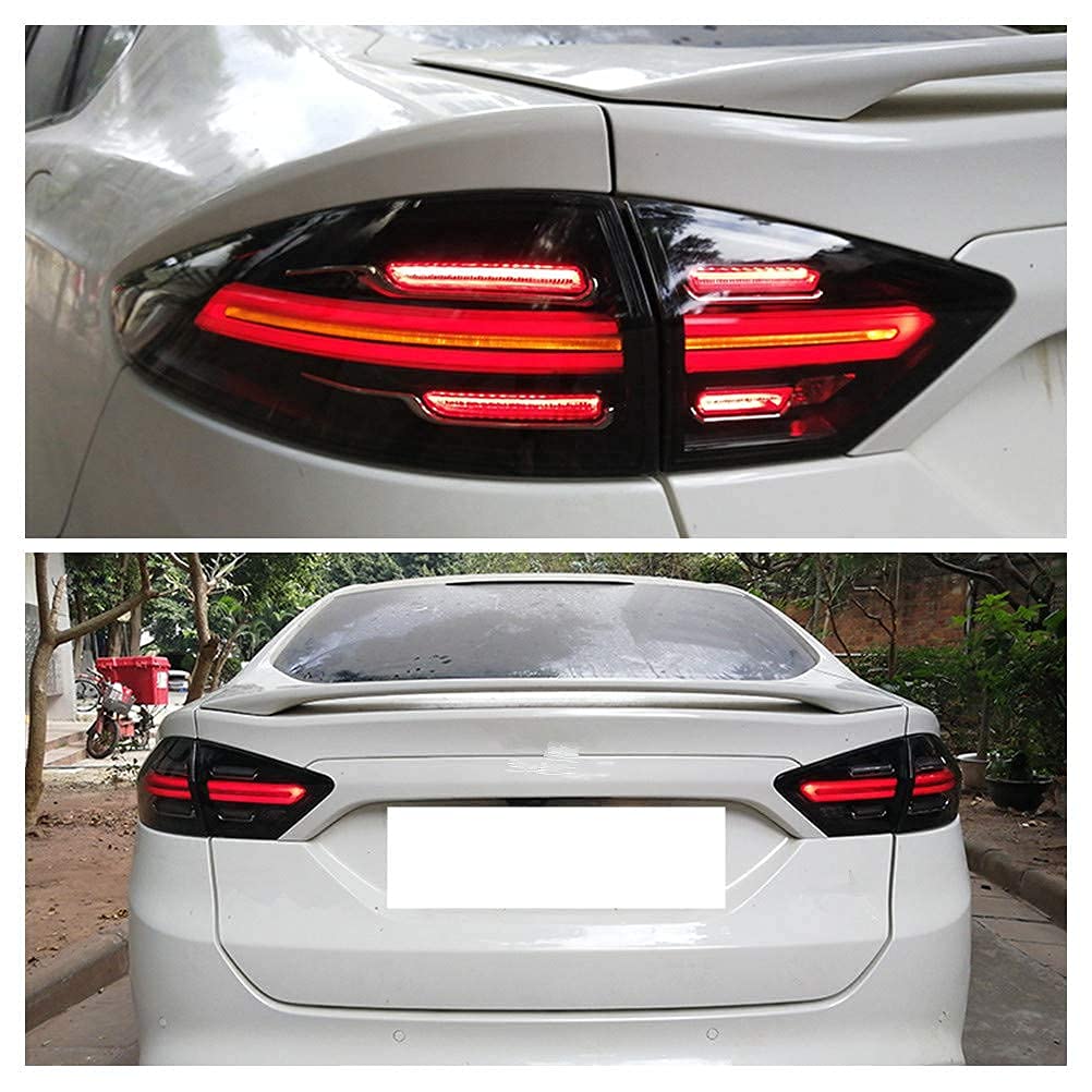 Inguinity Time LED Tail Lights For Ford Fusion 2013-2016 With Start Up Animation Sequential Indicator Rear Lamps Assembly