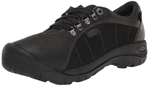 KEEN Women's Presidio Waterproof Leather Low Height Oxford, Black, 8