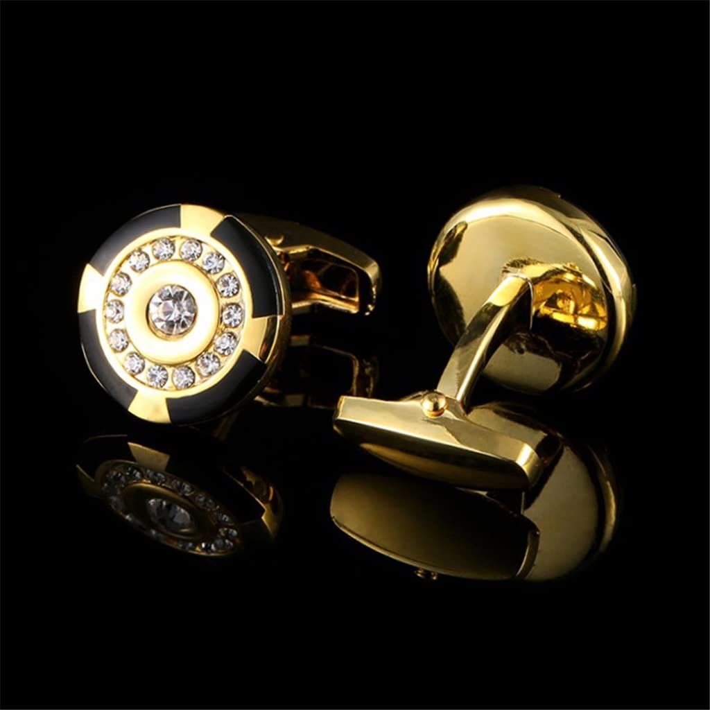 MJWDP Men's Cufflinks French Shirt Cuff Studs with Diamonds (Color : A, Size : One Size)