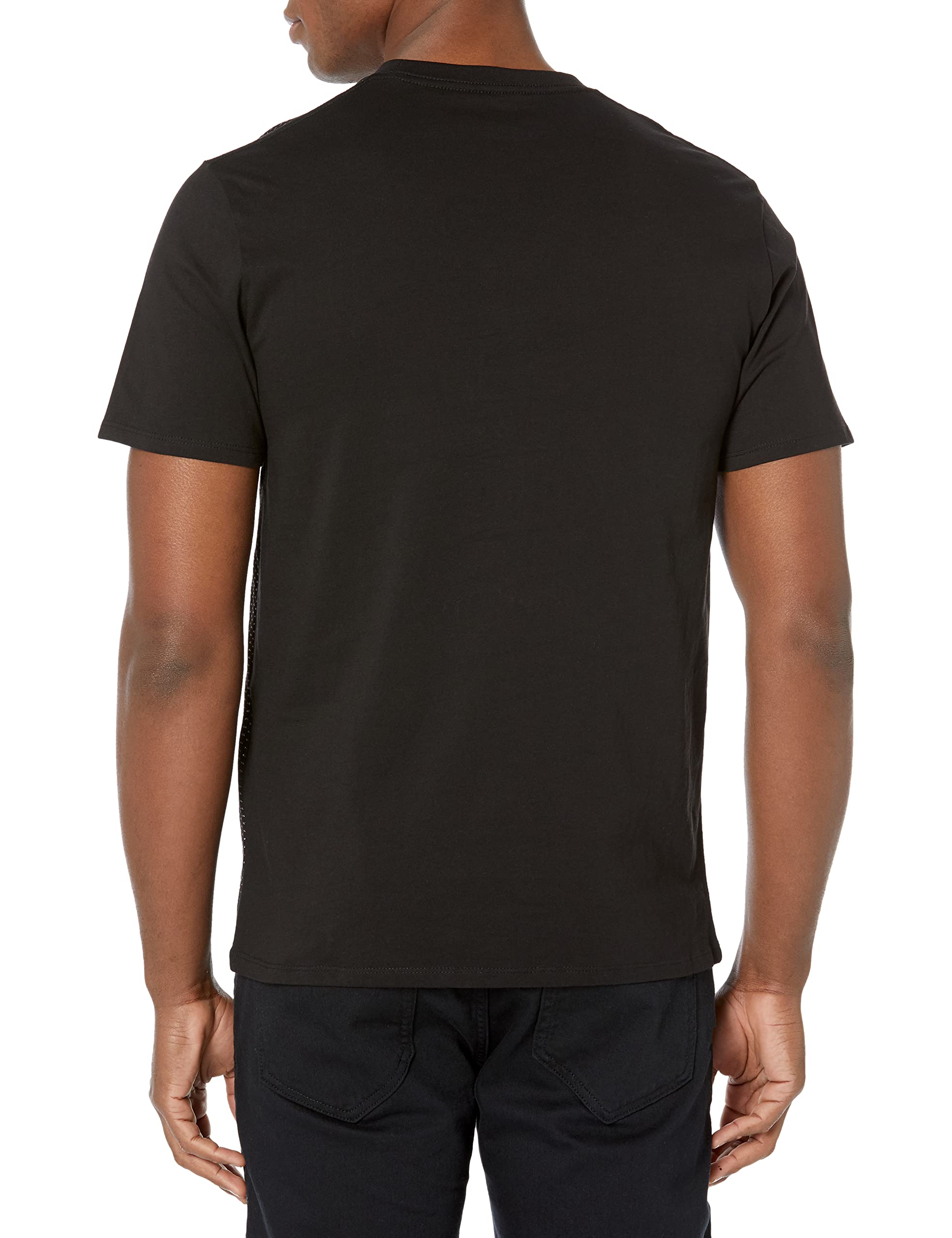 Karl Lagerfeld Paris Men's Colorblock Crewneck Short Sleeve Solid T-Shirt, Black, X-Large