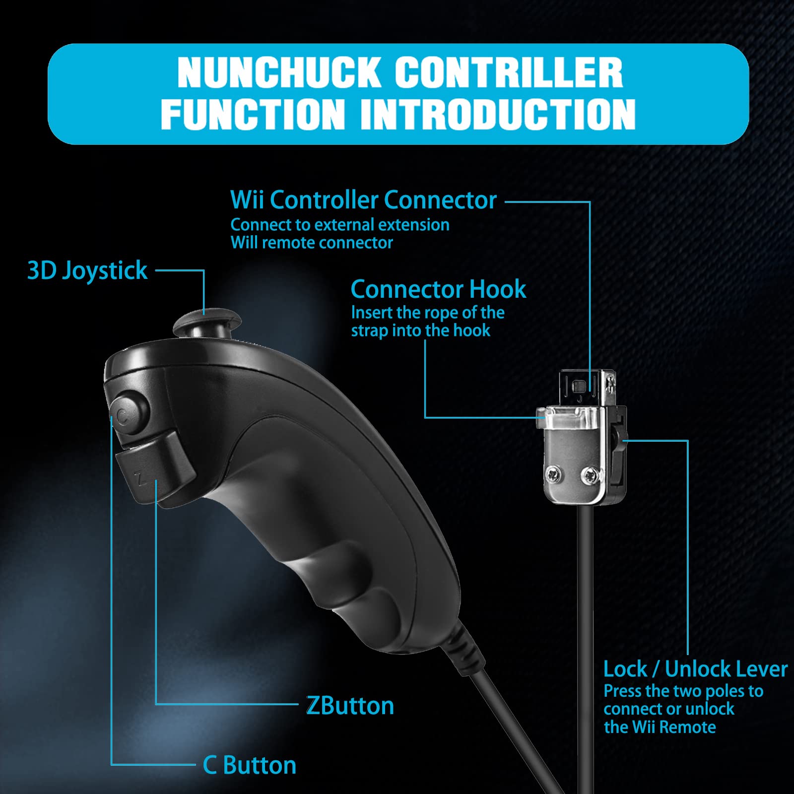 MODESLAB Wii Remote Controllers with Motion Plus and Wii Nunchucks, Remote Controller Compatible with Wii Wii U (Black/White) - 2 Packs