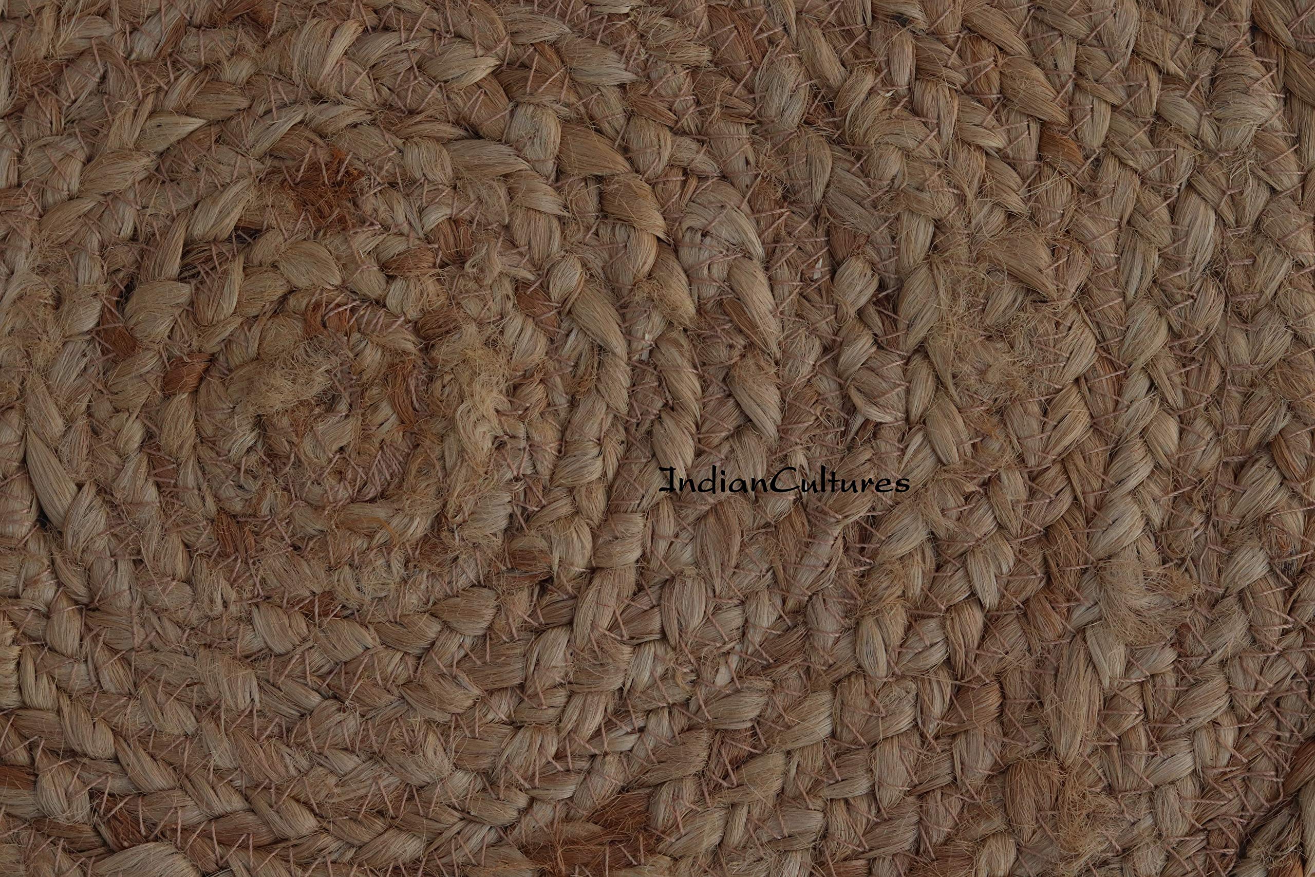 Heat Resistant Non-Slip Weave Placemats Hemp Insulation Pads Braided Tablemats Natural Jute Handmade Woven Placemats ,Round Burlap Placemats Set 12" Approx (6)
