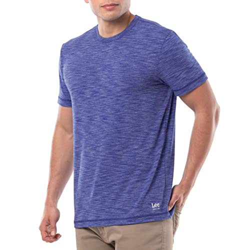 Lee Men's Quick Dry Short Sleeve Tee, Navy Blue Heather, Small