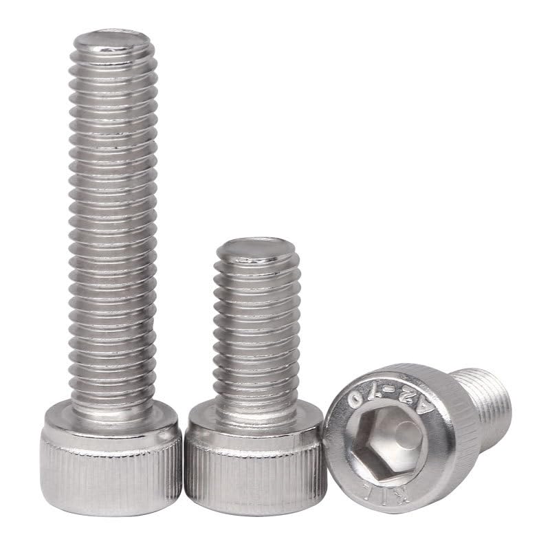 Hexagon Socket Screws 304 Stainless Steel Cylindrical Head Hexagon Socket Head Screw Cup Head knurled Screw Extension Bolt (Size : M5*12 5pcs)