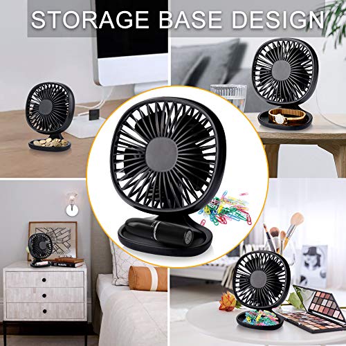 Kakuru USB Desk Fan Strong Wind Cooling Fan with Adjustable Head, Quiet Portable Fan for Desktop Office Table, 3 Speeds, Mini Size Table Fan Computer Fan for Home Outdoor Travel