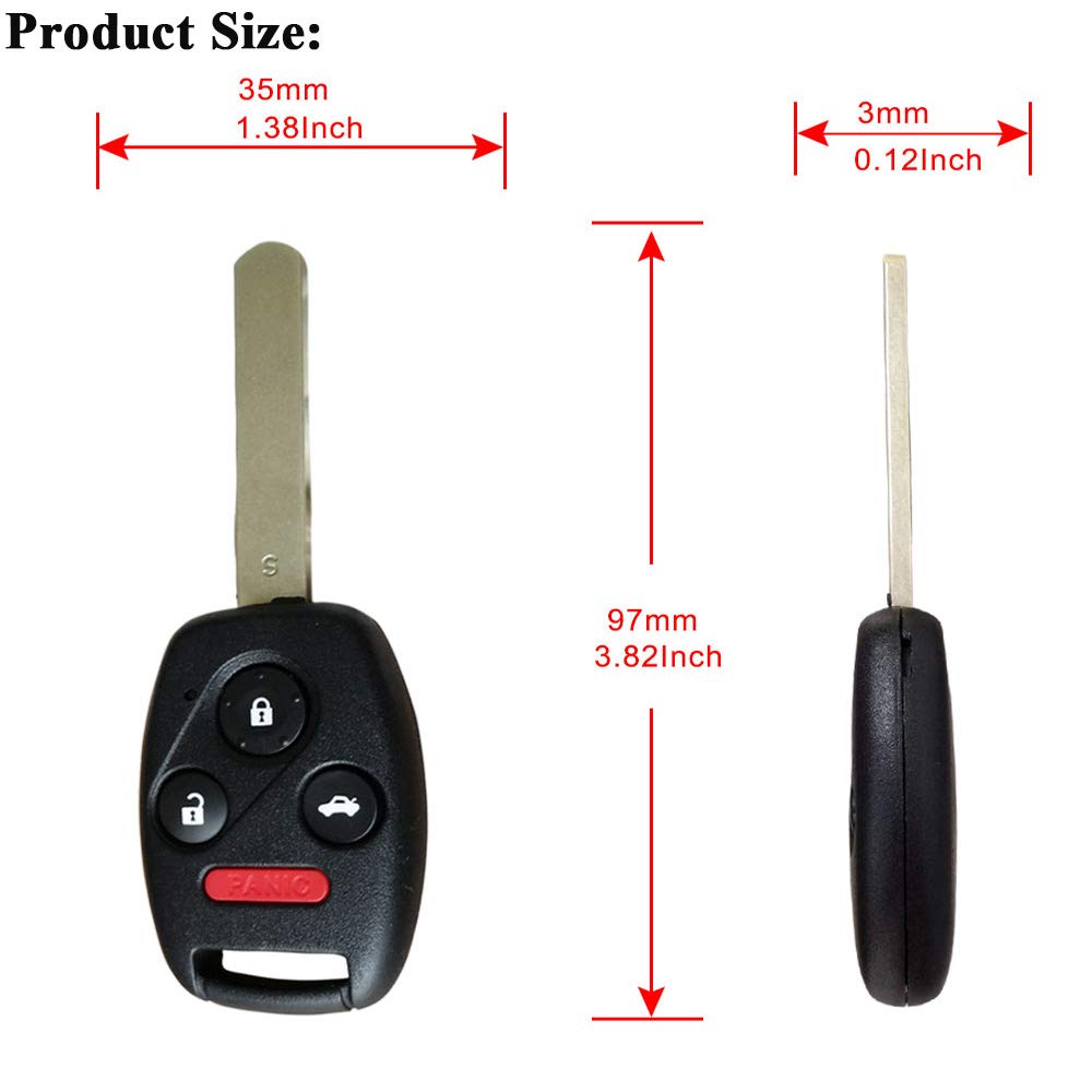 Keyless Entry Remote Car Key Fob Replacement 4 Button N5F-S0084A Compatible for 2006-2011 Honda Civic,2006-2011 Honda Civic EX,2006-2011 Honda Civic Si