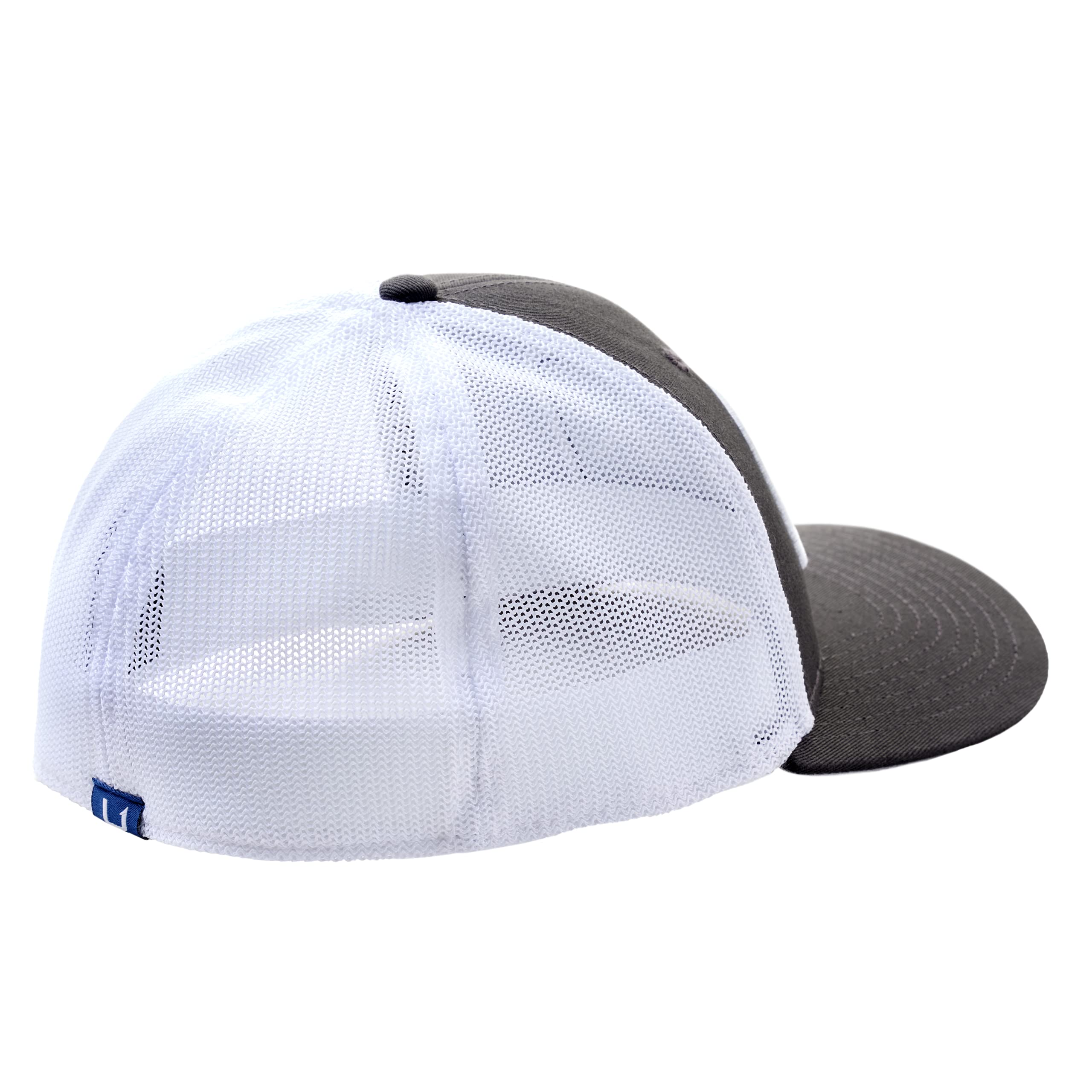 HUK mens Performance Stretch Hat| Anti-glare Fitted Mesh Hat, Huk'd Up - Volcanic Ash, Large X-Large