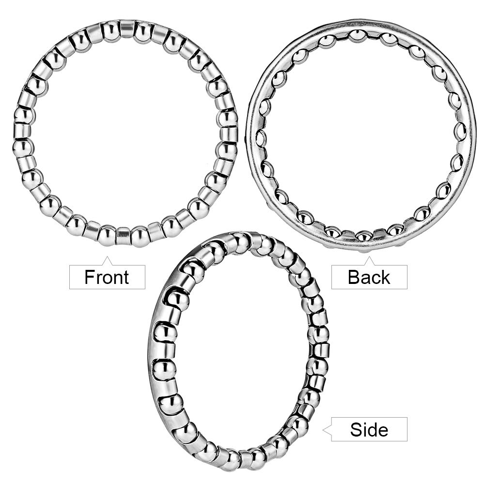Jaceyon Bike Headset Bearings 5/32" x 20-Balls 4Pcs Bicycle Ball Bearing, 1-1/8" Headset Bearings Caged for Mountain MTB Bike