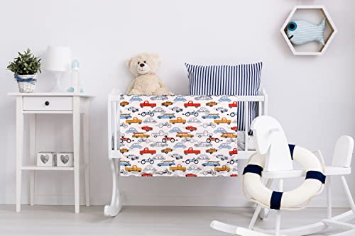 Minky Baby Blanket Plush Mink Blanket Nursery Bed Blanket with Dotted Backing for Baby Boy Baby Girl 30x40 Inches (Car)